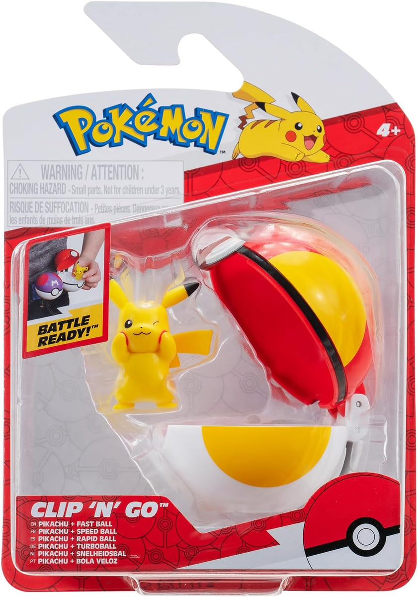 Pokemon - Clip n Go - Pikachu and Fast Ball Pokeball – Happy Go Lucky