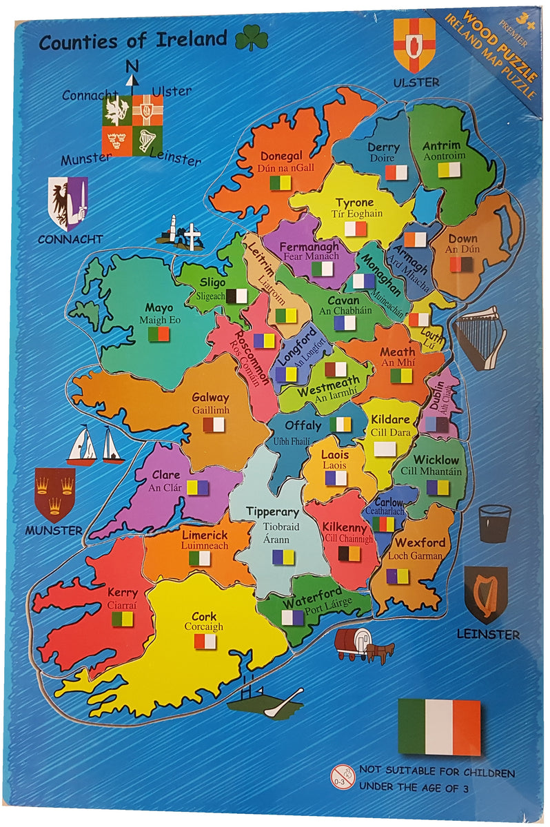 Wooden Jigsaw Puzzle - Counties of Ireland – Happy Go Lucky